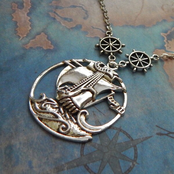 Pirate Ship Necklace - Etsy