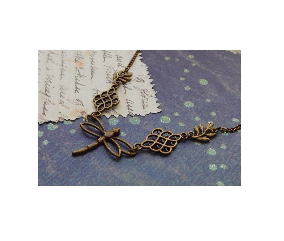 Dragonfly Pendant Necklace / Insect Jewelry / Cottage Core Jewelry ...