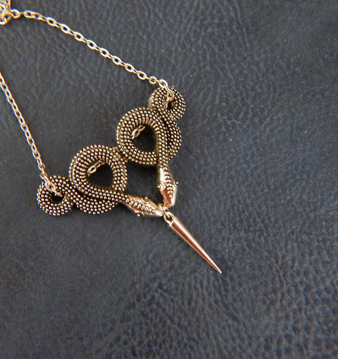 Snakes Necklace / Silver Snakes Jewelry / Reptile Jewelry, Snake Gift ...