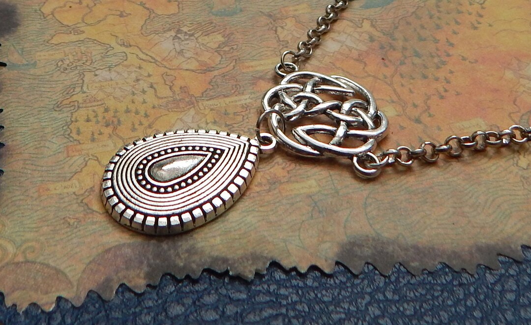 Viking Teardrop Necklace / Viking Jewelry / Nordic Necklace, Shield ...