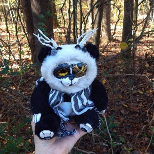 Creepy Cute Animal Art Doll, Creepy Panda Bear Plushie / OOAK Creature ...