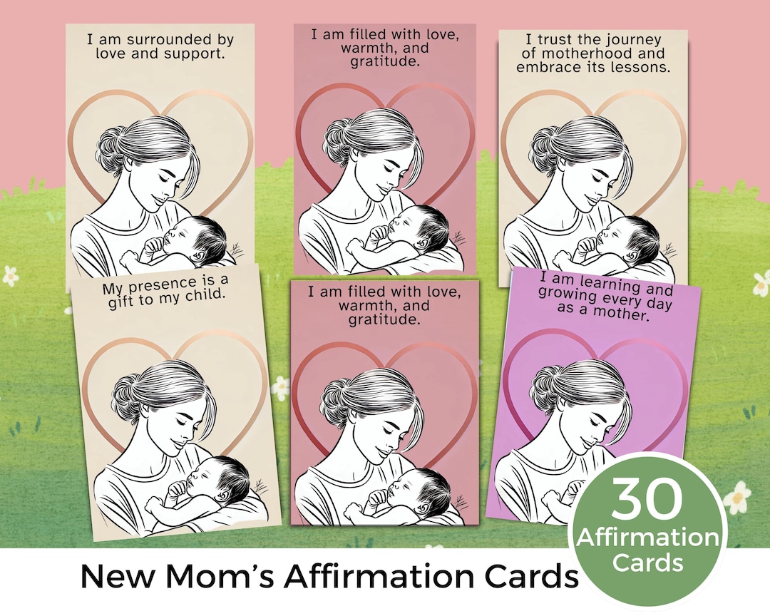 New Mom Affirmation Cards | Postpartum Support | Printable Mindfulness ...