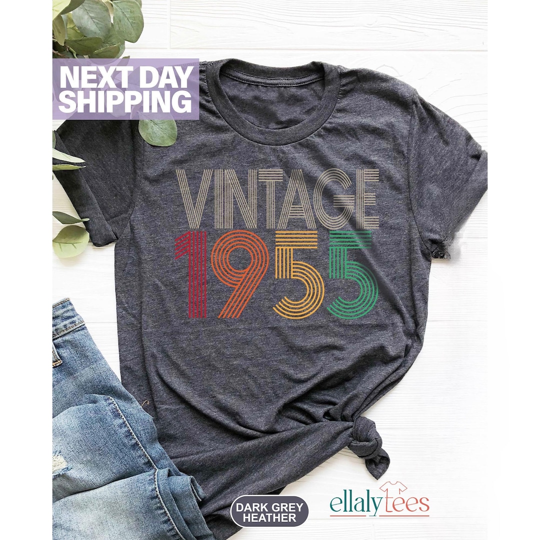 Vintage 1955 T-shirt, 71th Birthday Gift, Retro Style - Etsy