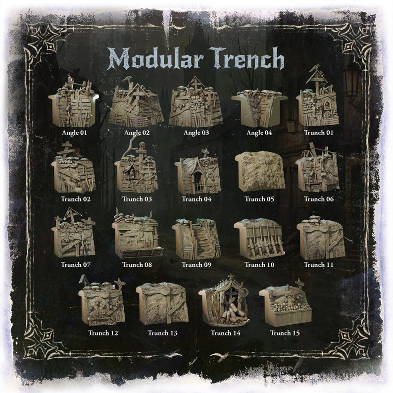 Modular Trench – Grimdark Terrain Set - Part 3 of 3 - Etsy