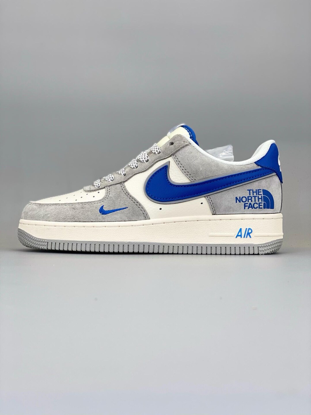 The North Face Inspired AF1 | Hand Painted Blue Air Force 1 | Sude ...