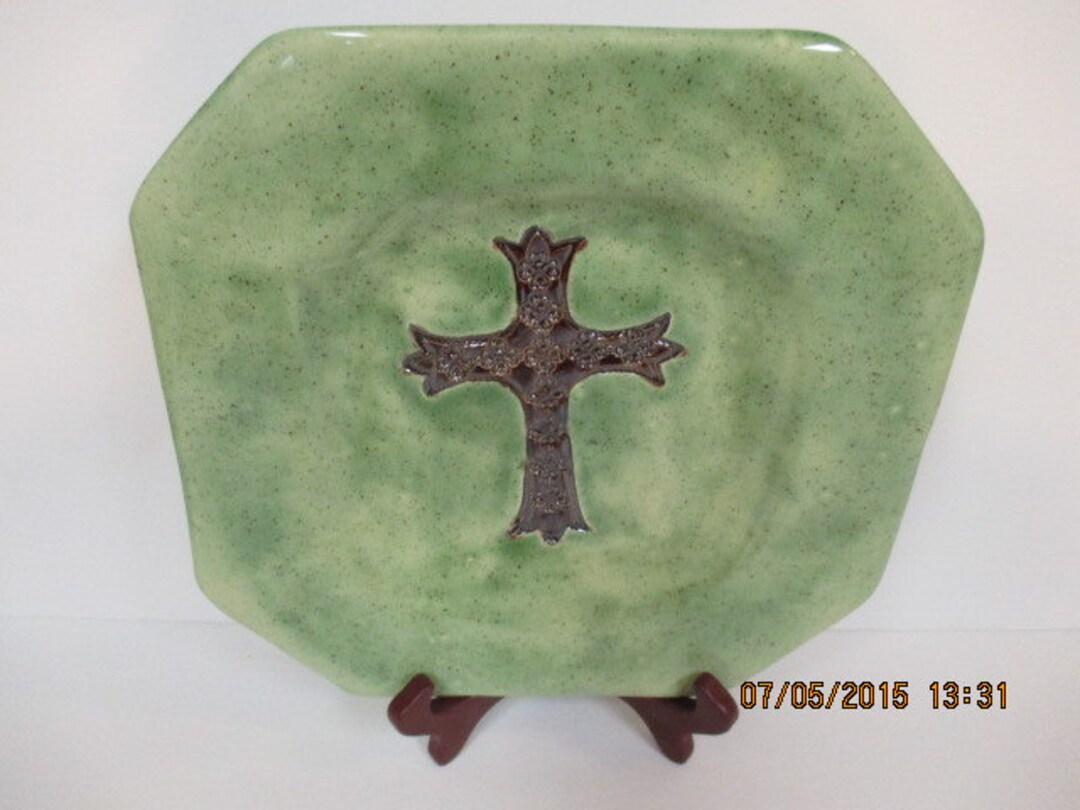 Stoneware Plate With Cross - Etsy