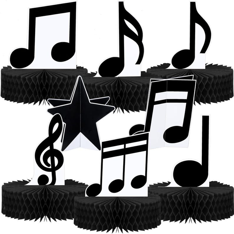 8-pack Music Note Honeycomb Centerpieces for Musical Party & Birthday ...