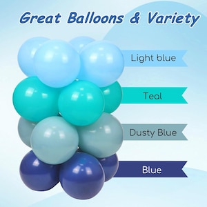 134PCS Ocean Balloon Arch Kit – Blue, Teal & Orange Balloons for Under ...