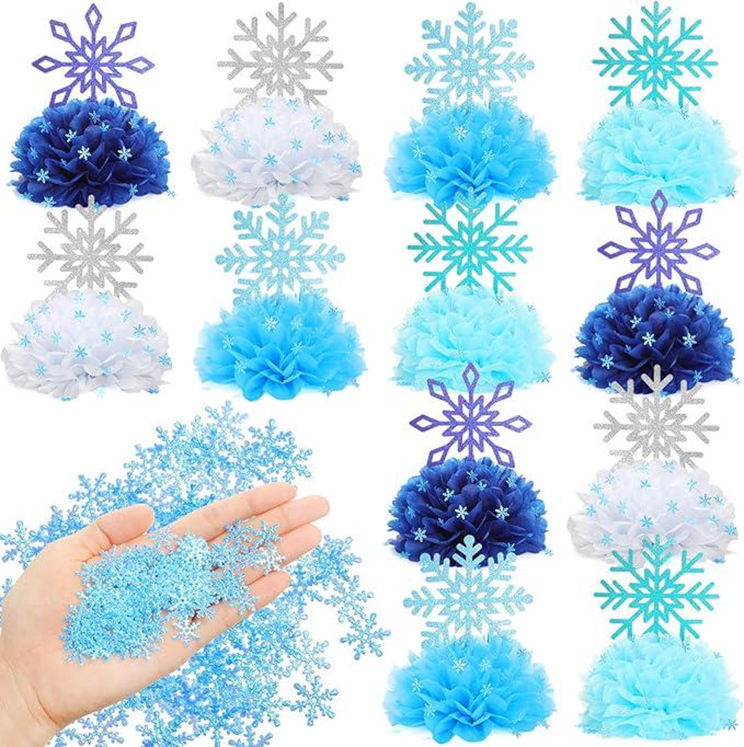 Snowflake Winter Table Centerpieces 12 Sets 25pcs Double-sided ...