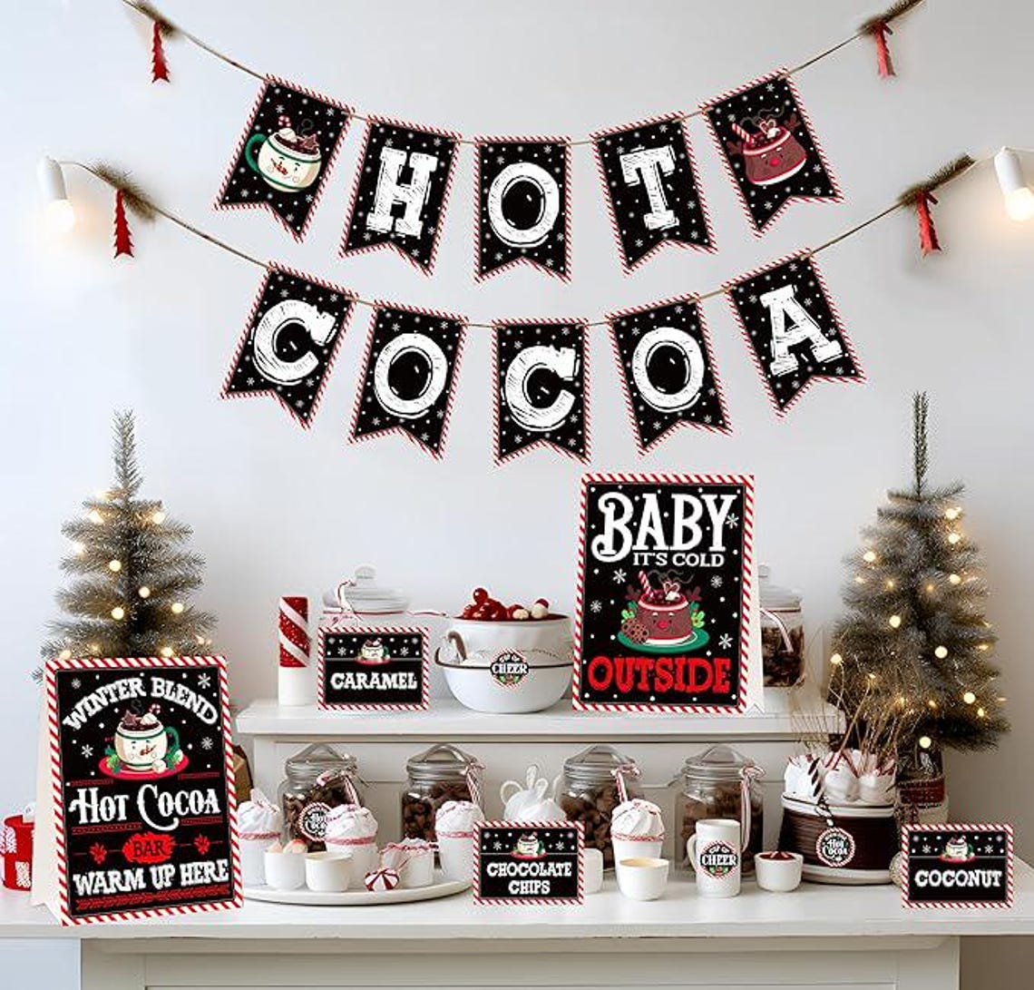 Winter Hot Cocoa Bar Kit, Baby Shower Decor - Etsy