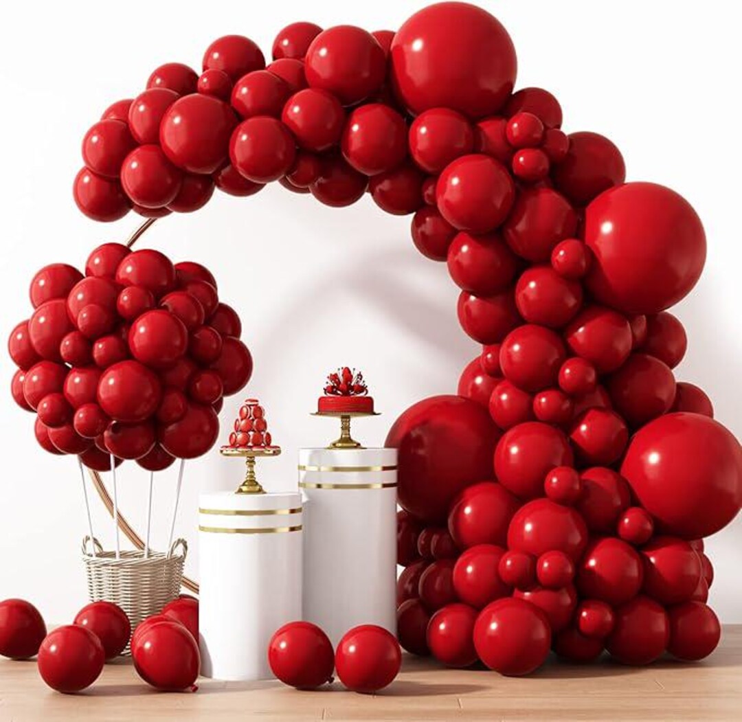 Ruby Red Balloon Arch Kit: Latex Party Decorations (129 Pcs) - Etsy