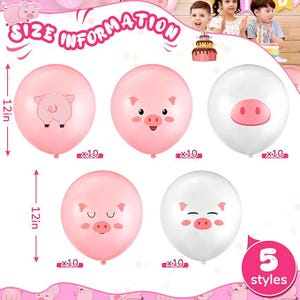Pig Balloons 50pcs: Pink Farm Birthday Party Decorations - Etsy