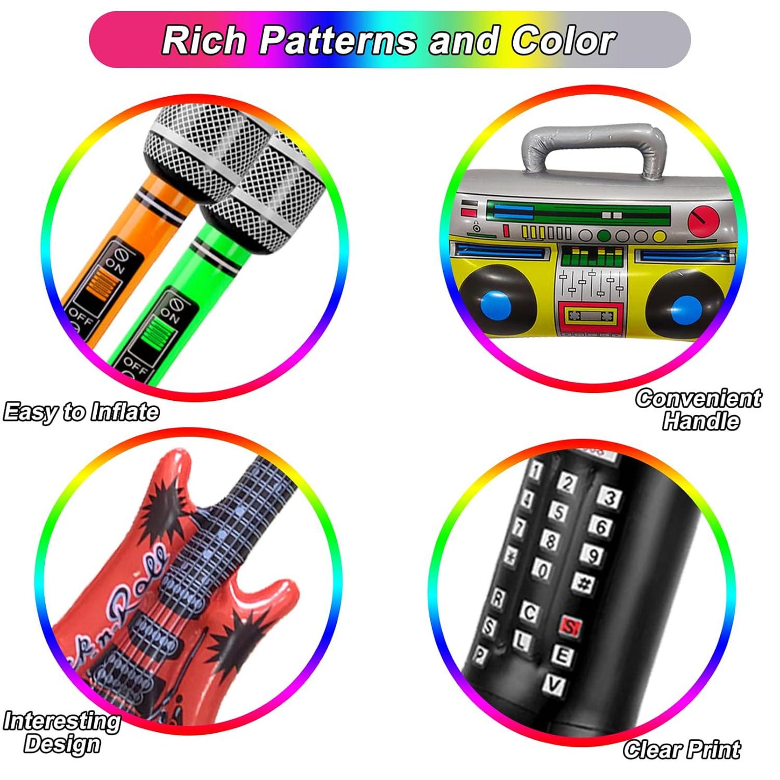 90-piece 80s & 90s Theme Party Balloon Garland Kit With Inflatable ...