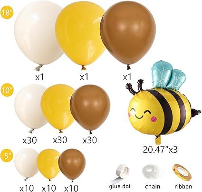 Bee Balloon Arch Kit: Bumble Bee Party Garland, Gender Reveal Decor - Etsy