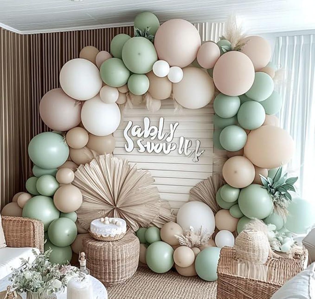 90pcs Sage Green & White Balloon Garland Kit for Baby Shower and Wedding - Etsy