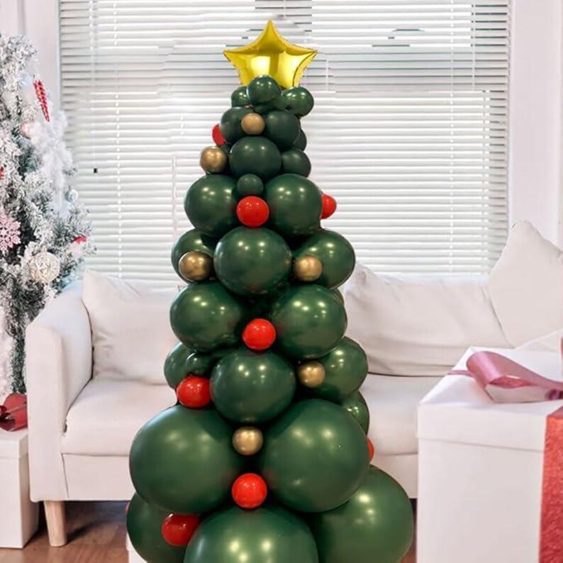 Red Green Gold Balloons Set for Christmas and New Year Party ...