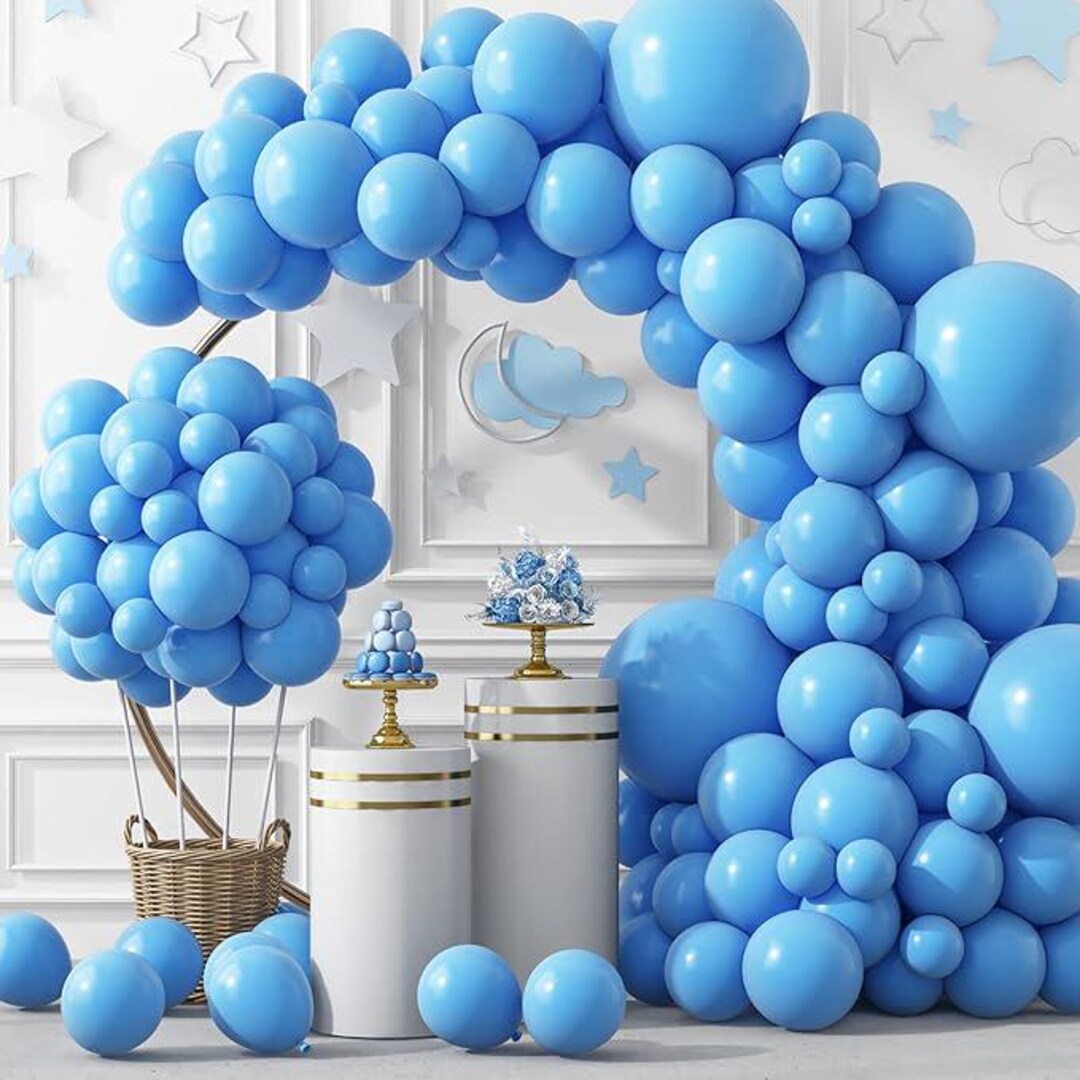 129pcs Light Blue Balloon Garland Kit for Birthday, Baby Shower, Party ...
