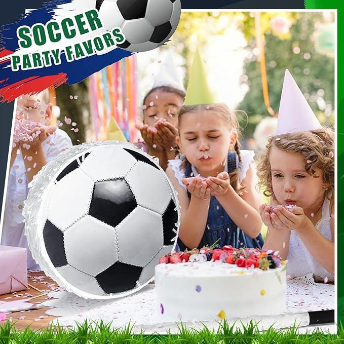 Soccer Ball Pinata Set With Blindfold, Baton, Mini Balls, and Party ...