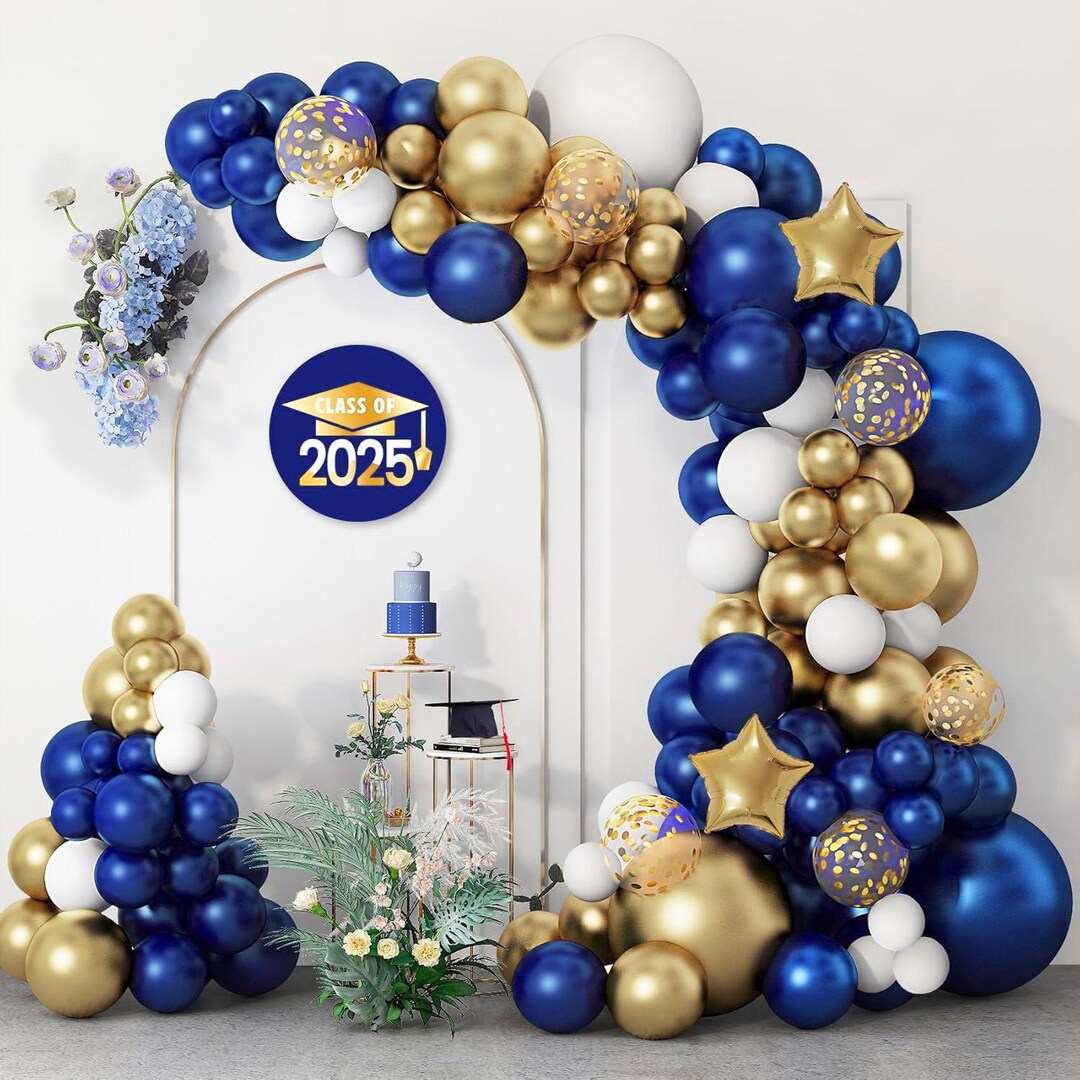 Navy, Royal Blue & Gold Balloon Arch Kit: Party Decor - Etsy