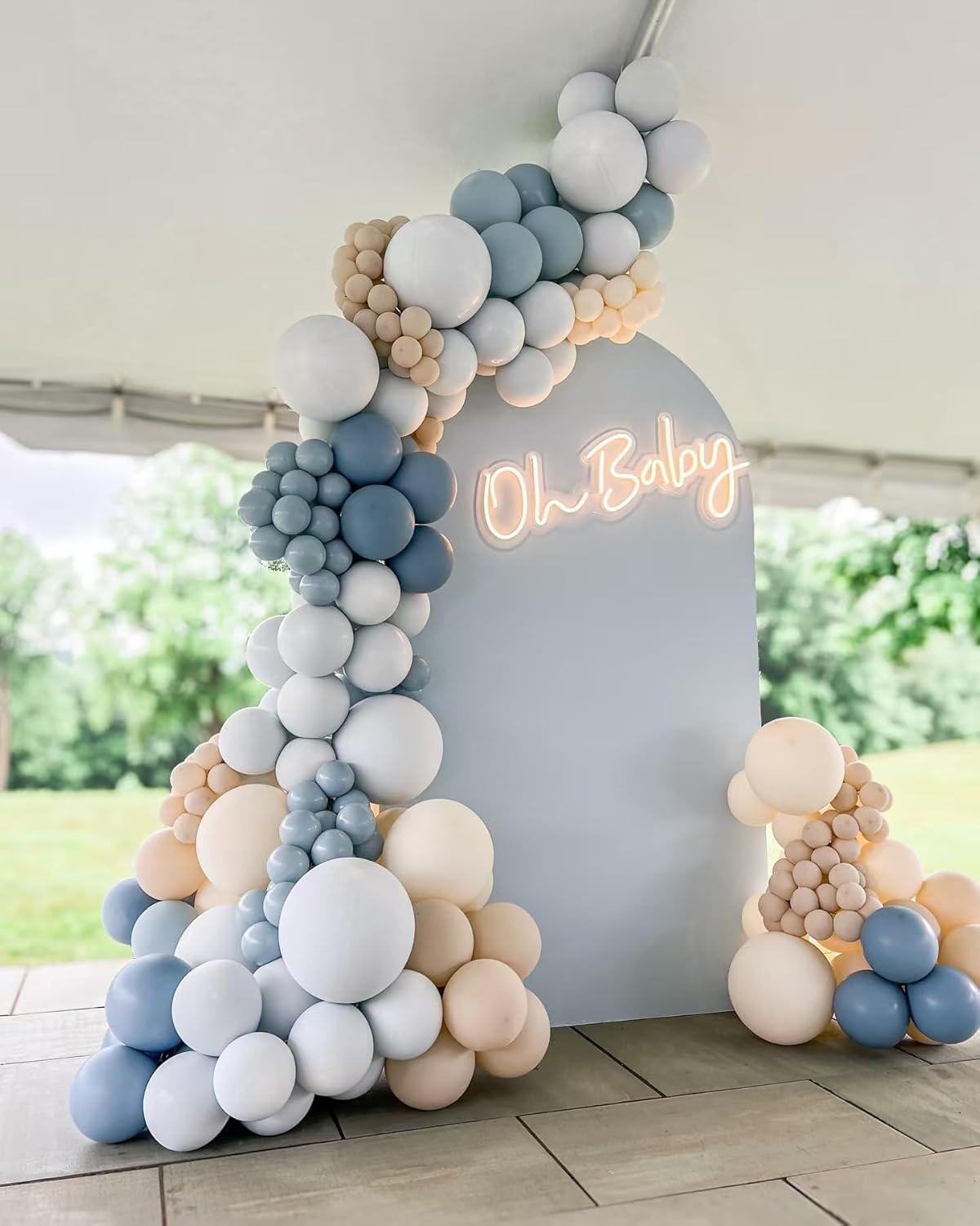 Dusty Blue White Sand Balloon Arch Kit 141pcs Boy Girl Baby Shower Gender Reveal - Etsy