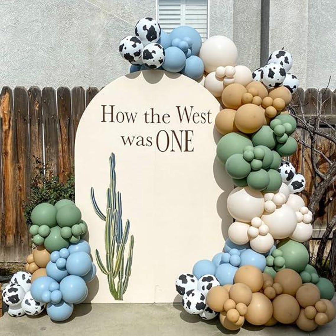153PCS Green Cow Balloon Arch Kit for Farm, Western, Baby Shower ...