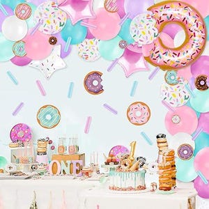 100PCS Donut Balloon Garland Kit Pastel Sprinkles Confetti for Birthday ...