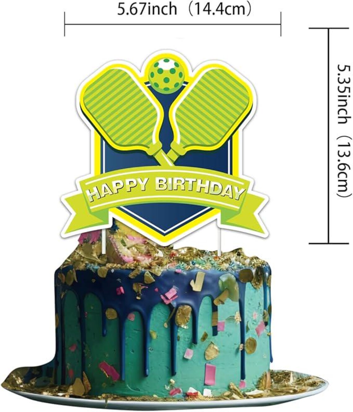 Pickleball Birthday Party Decor Kit – Banner, Balloons, Cake & Cupcake ...