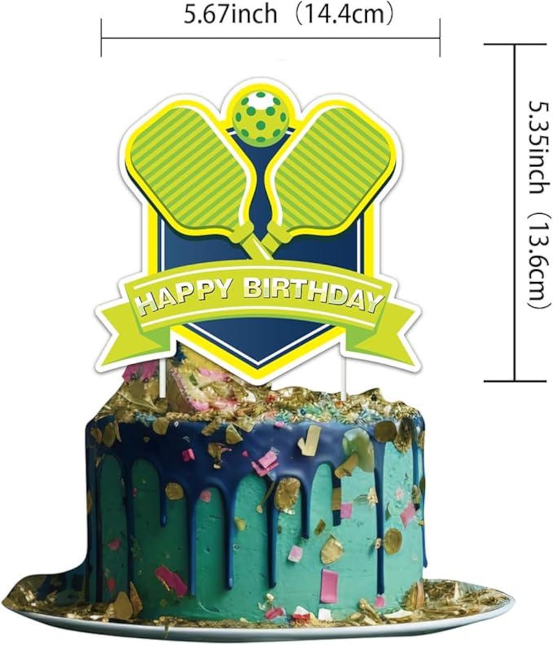 Pickleball Birthday Party Decor Kit – Banner, Balloons, Cake & Cupcake ...