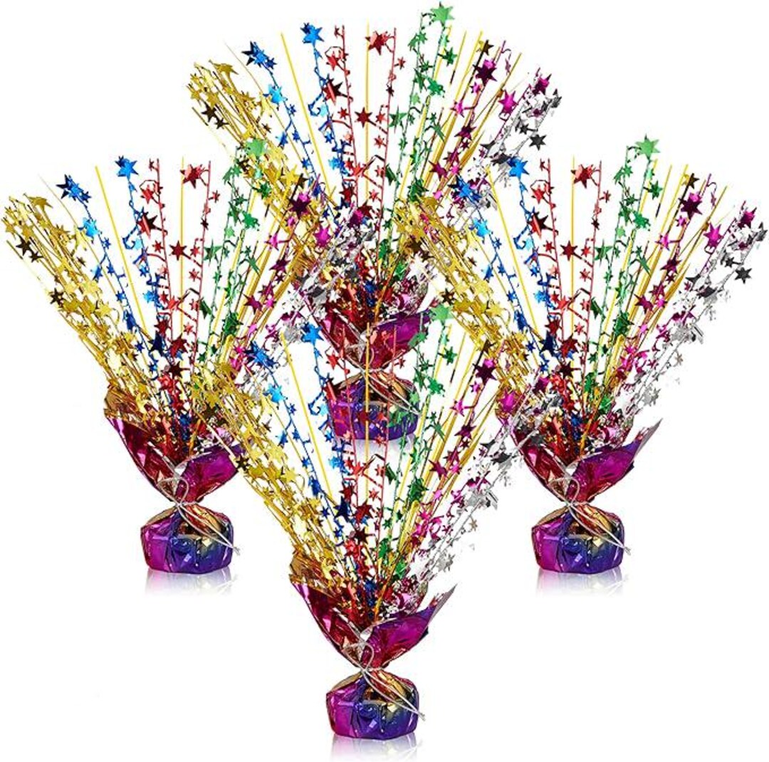 4 Pcs Metallic Foil Spray Centerpiece Star Table Decorations for Party ...