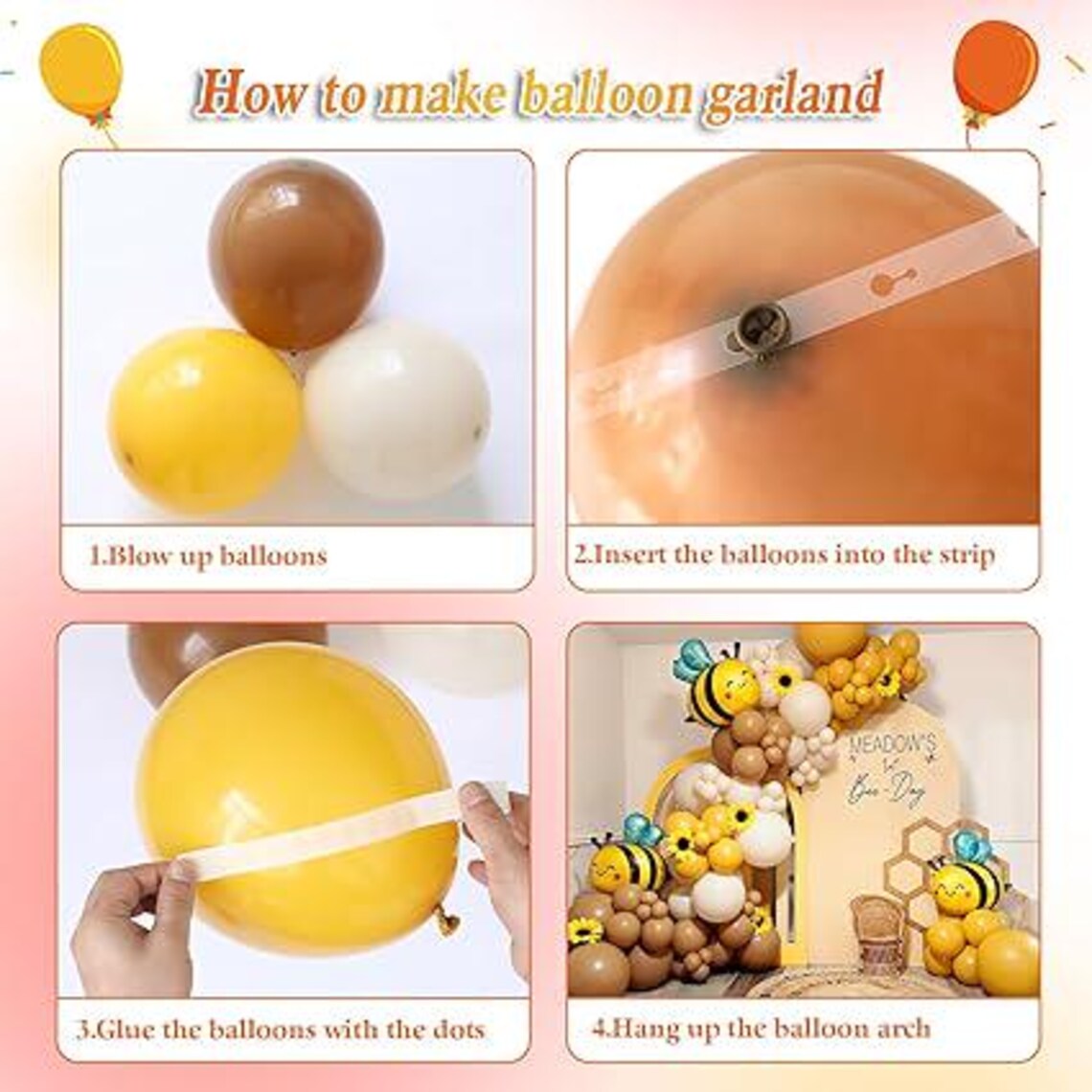 Bee Balloon Arch Kit: Bumble Bee Party Garland, Gender Reveal Decor - Etsy