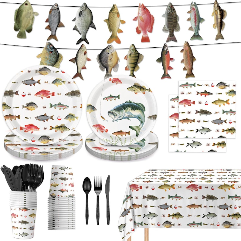 Gone Fishing Party Decor Set: 170-piece O-fish-ally One Birthday - Etsy