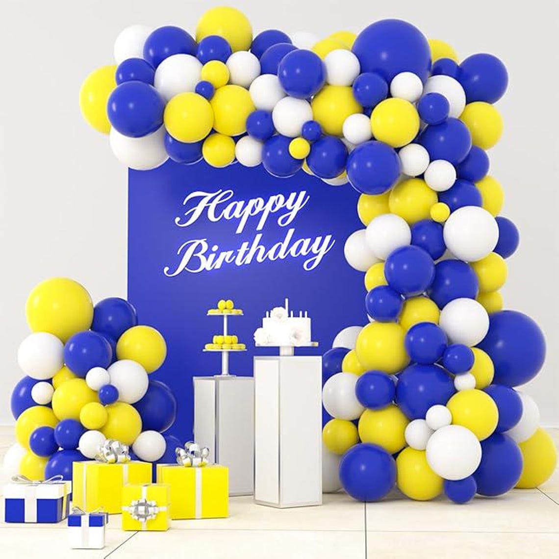 Navy Blue, Yellow & White Balloon Arch Kit - 122 Piece Party Decor - Etsy