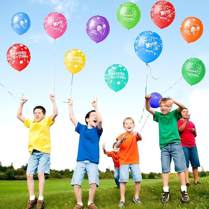 50pcs 12" Birthday Balloons With Floral Print for Men & Women Parties ...