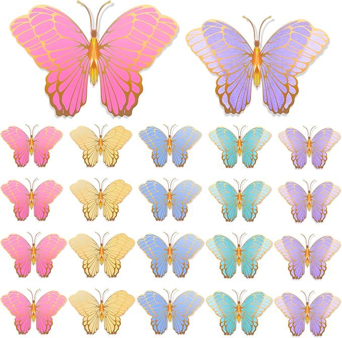 20PCS Butterfly Table Centerpieces, 3D Golden Butterfly Party Decor for ...