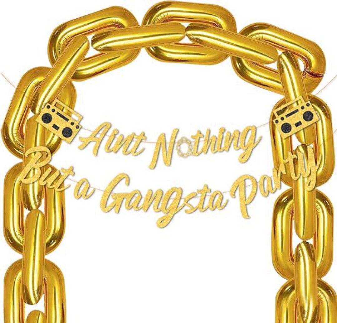 Hip Hop Party Decorations With Gangsta Banner Jumbo Chain Balloons ...