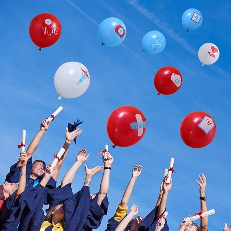 60pcs Nurse Balloons Party Decorations for Nursing Graduation RN Themed ...