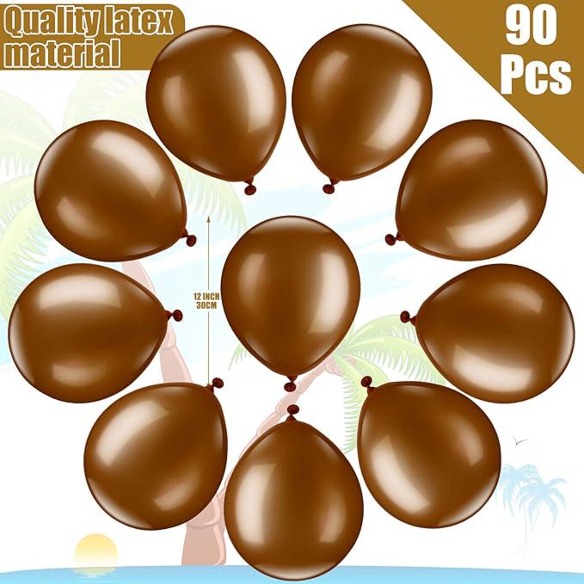 100pcs Tropical Party Balloon Set – Palm Leaf & Coconut Balloons for ...