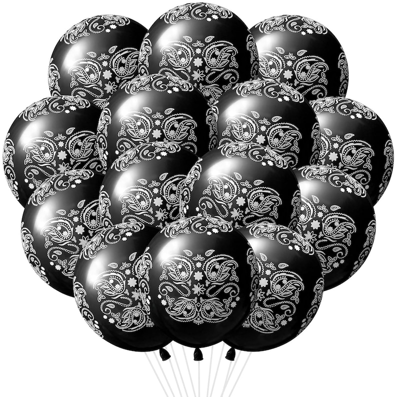 50PCS Black Bandana Balloons – Cholo Gangsta Theme Party Decor for ...