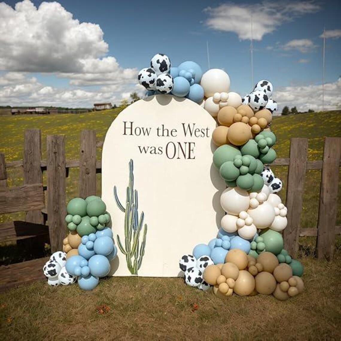 153PCS Green Cow Balloon Arch Kit for Farm, Western, Baby Shower ...