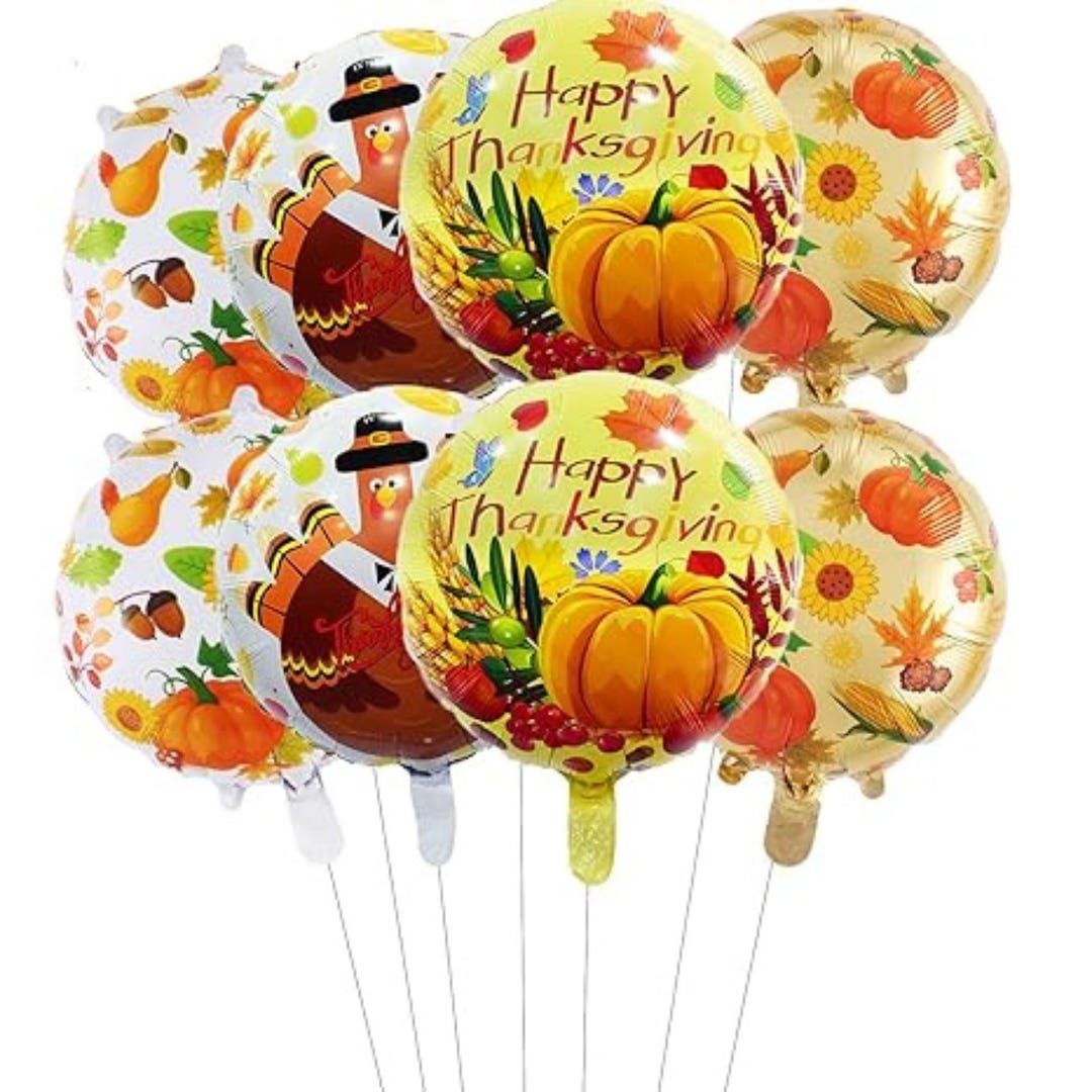 Thanksgiving Foil Balloons: Turkey & Maple Leaf Designs - 18 Inch ...