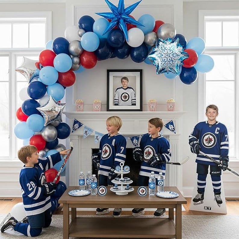Hockey Birthday Balloon Arch Kit: Red, White, Blue, Star Balloons - Etsy