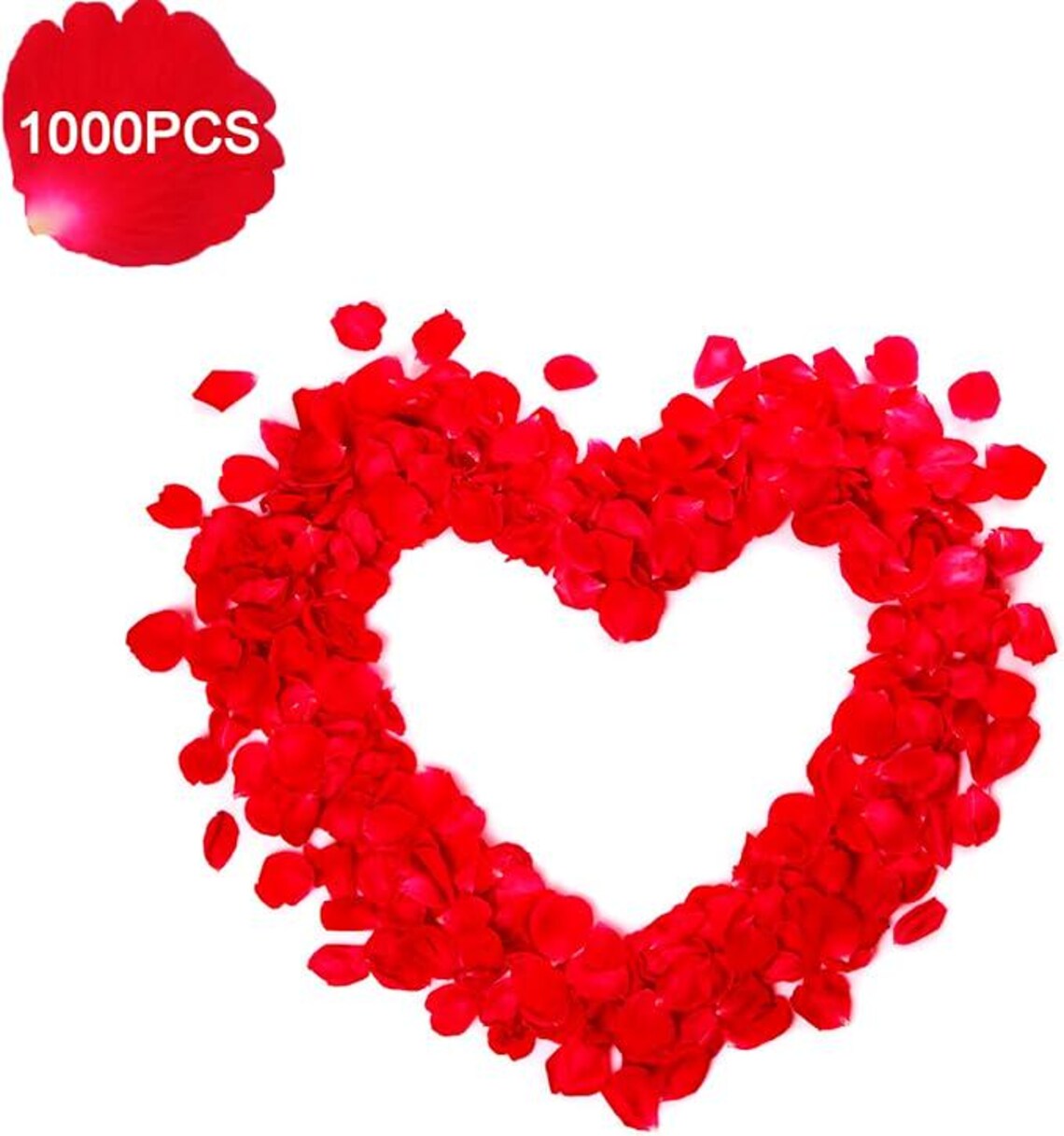Anniversary Party Decor Set: Red Heart Garland, Balloons & Rose Petals ...