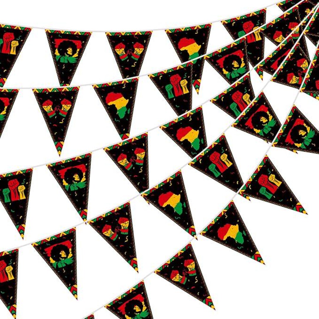 Black History Month Pennant Banner African American Heritage Triangle ...