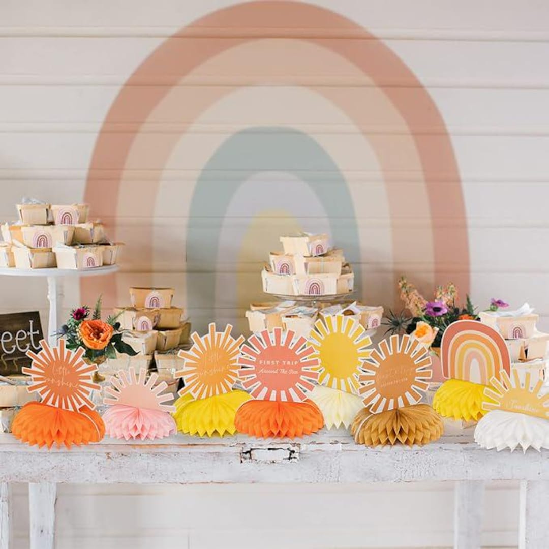 Boho Sun & Rainbow Table Centerpieces 9pcs First Birthday and Baby ...