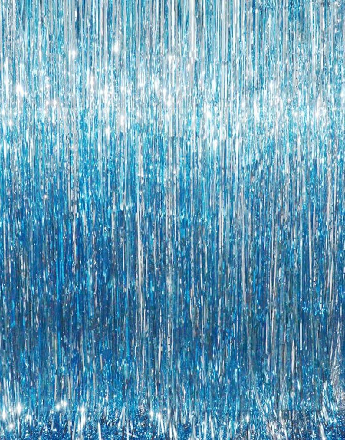 Light Blue Metallic Tinsel Backdrop 2 Pack 6.4x8.2ft Birthday & Party ...