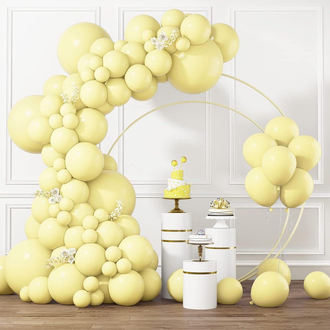 105pcs Pastel Yellow Balloon Garland Kit Macaron Balloons for Baby ...