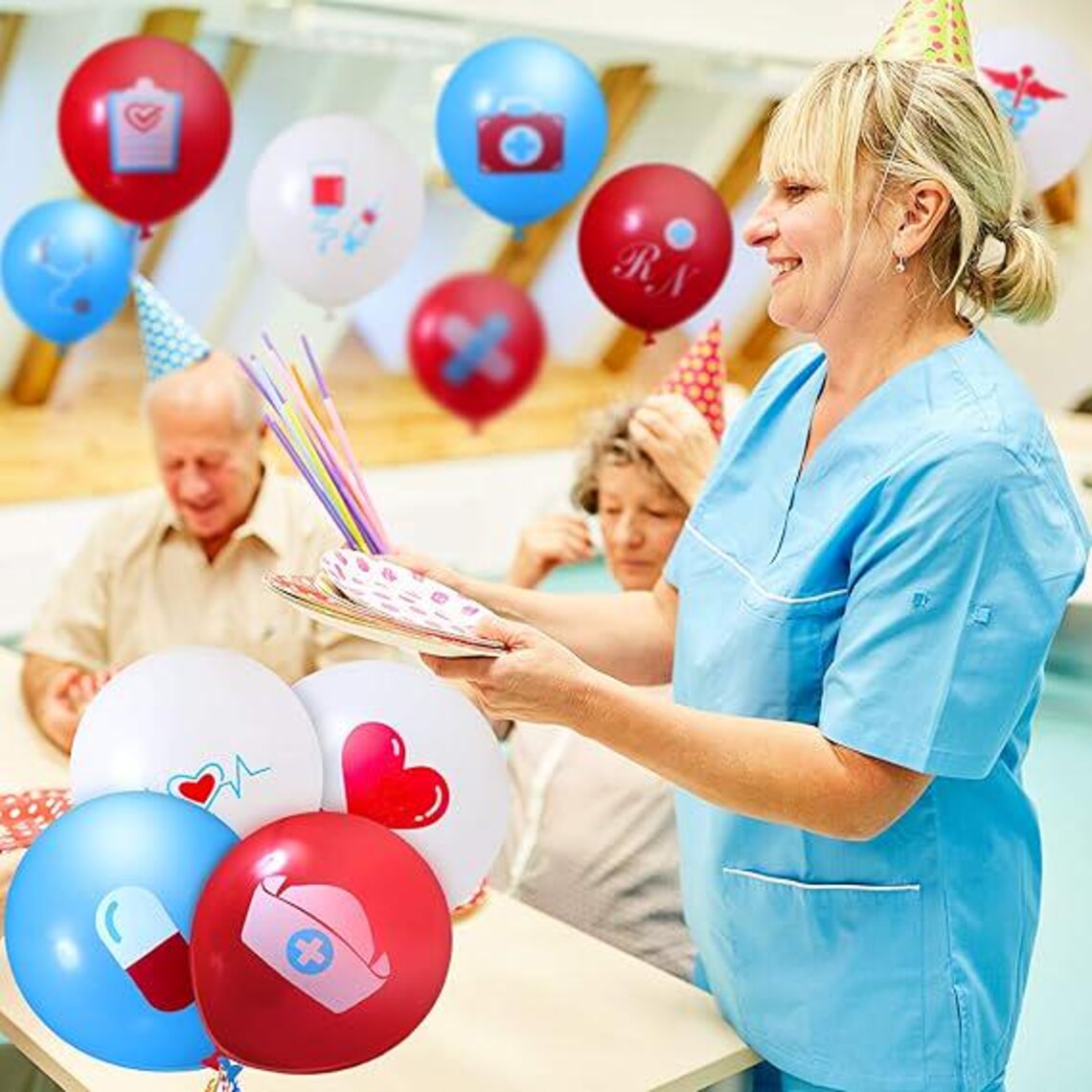 60pcs Nurse Balloons Party Decorations for Nursing Graduation RN Themed ...