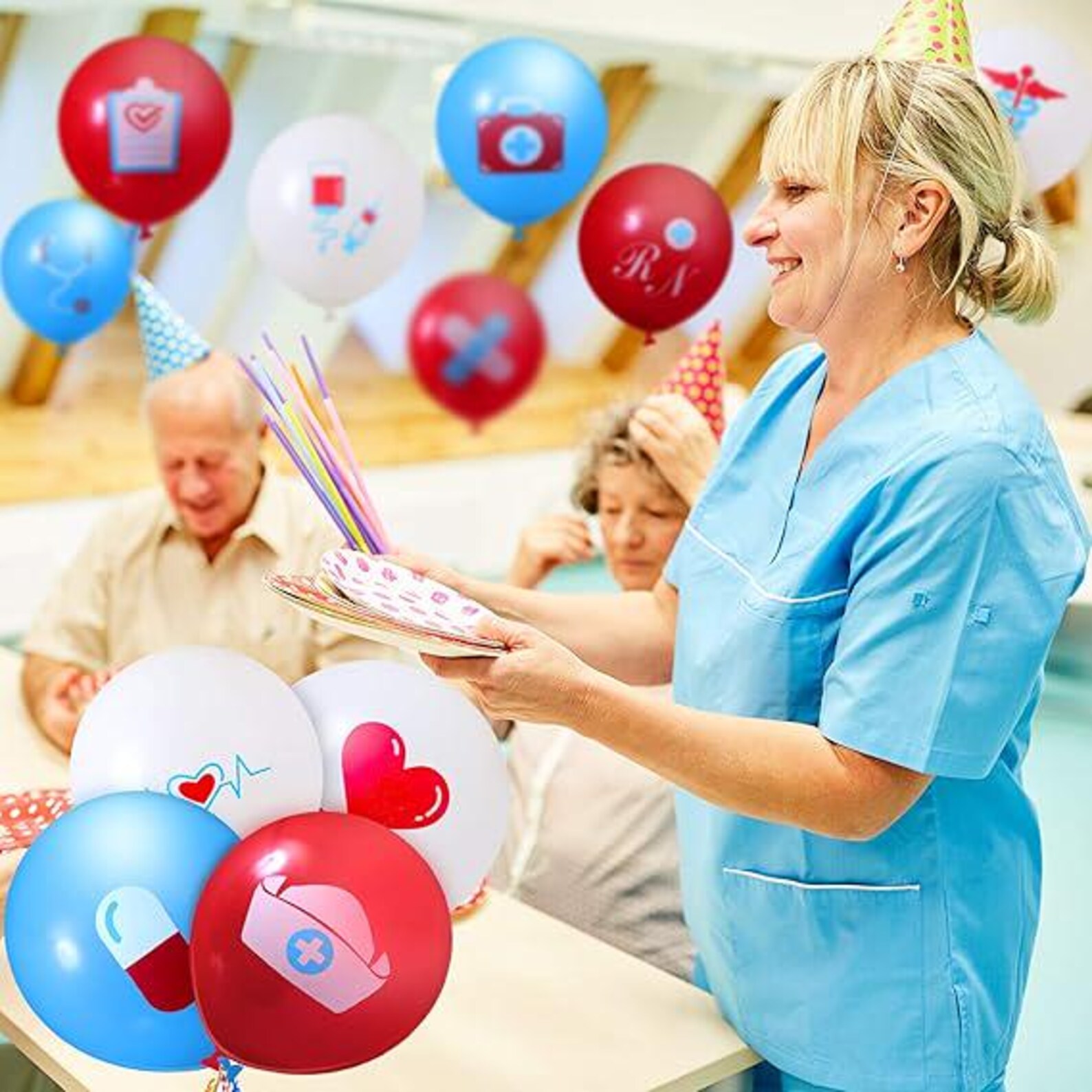 60pcs Nurse Balloons Party Decorations for Nursing Graduation RN Themed ...