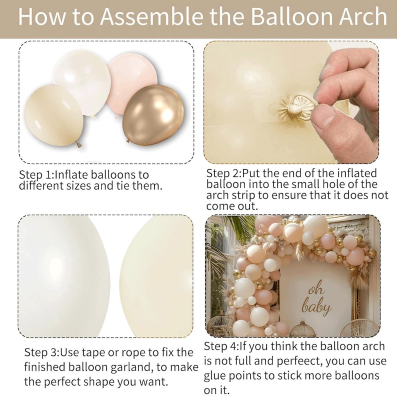 Pink Beige Balloon Garland Kit: Boho Party Decorations (144 PCS) - Etsy