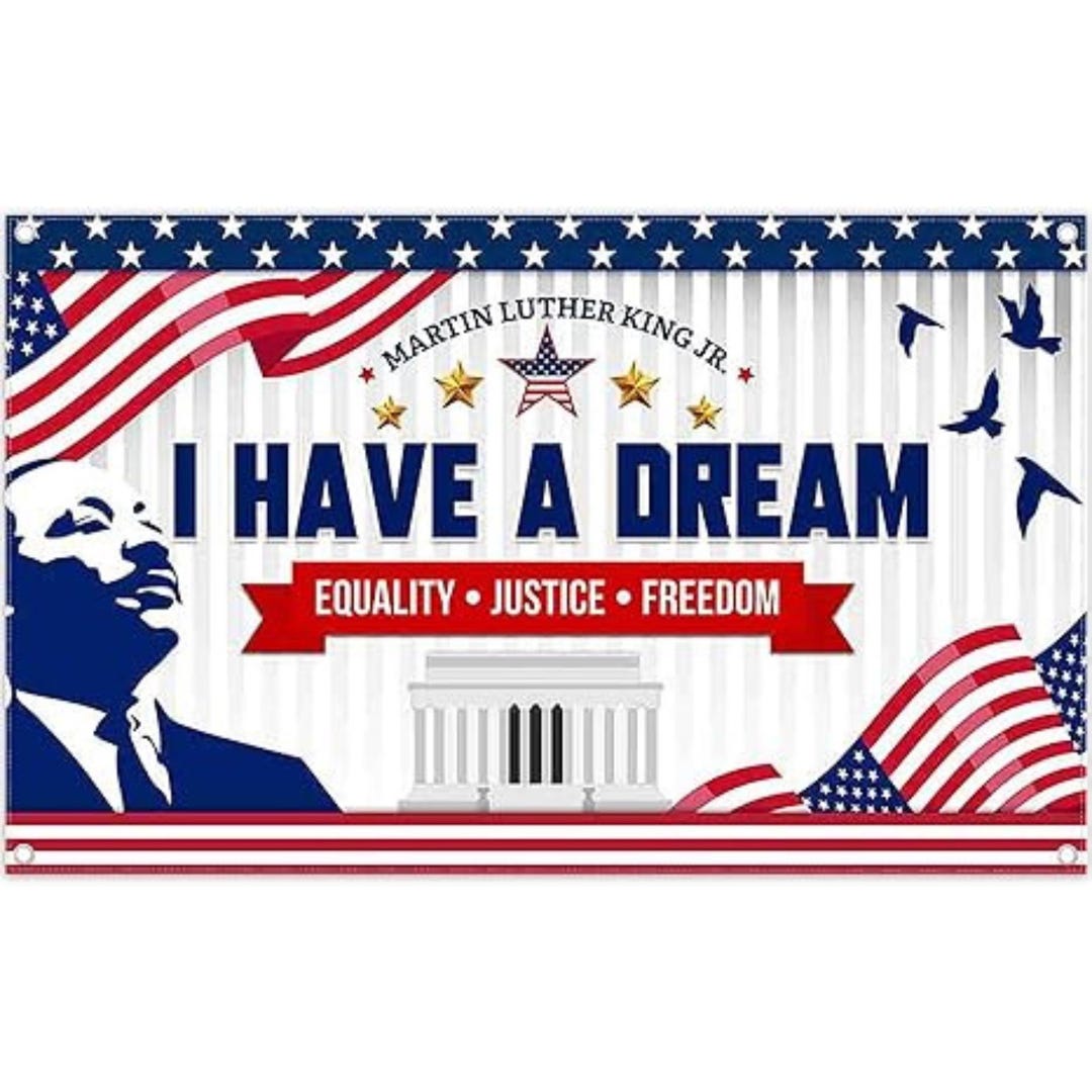 Martin Luther King Jr Day Backdrop US Flag Stars Stripes Black History ...